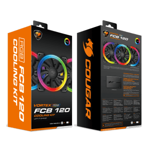 Paquete de 3 Ventiladores COUGAR VORTEX RGB FCB 120,Incluye Caja de ...