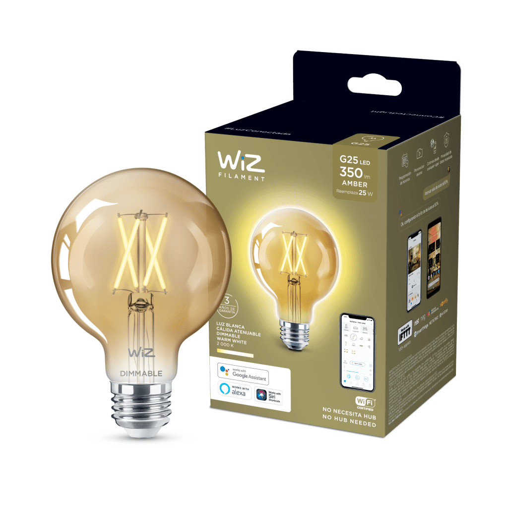 Bombilla Inteligente Wifi PHILIPS A00002379, Led Wiz Ambar Tipo Globo ...