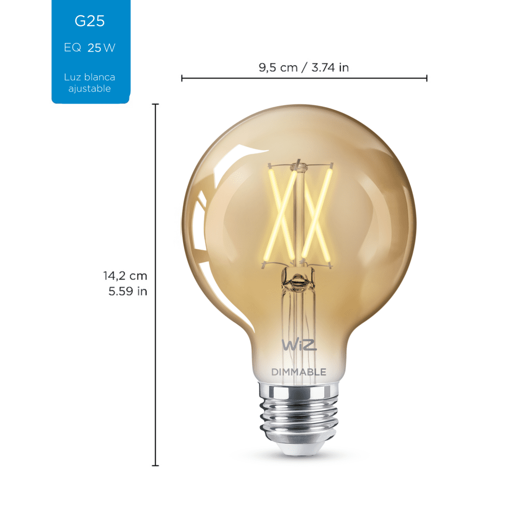Bombilla Inteligente Wifi PHILIPS A00002379, Led Wiz Ambar Tipo Globo ...