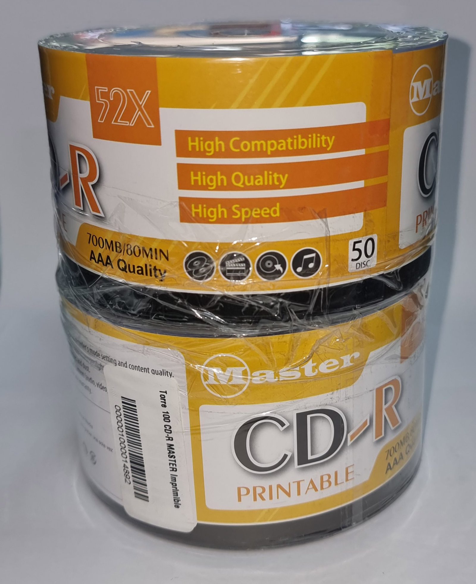 TORRE CD-R 100 UNIDADES MASTER IMPRIMIBLE - proinfo