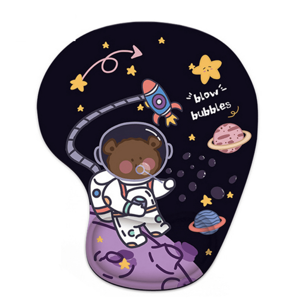 Mouse Pad G01-Gel ASTRONAUTA BLOW BUBBLES, color NEGRO, Estilo Kawaii ...