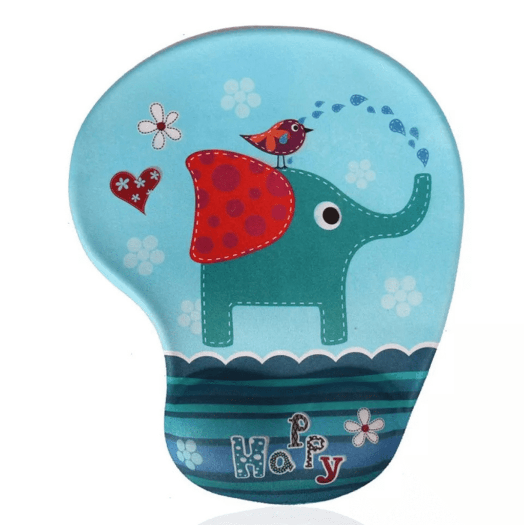 Mouse Pad G01-Gel ELEFANTE, color CELESTE, Estilo Kawaii - proinfo