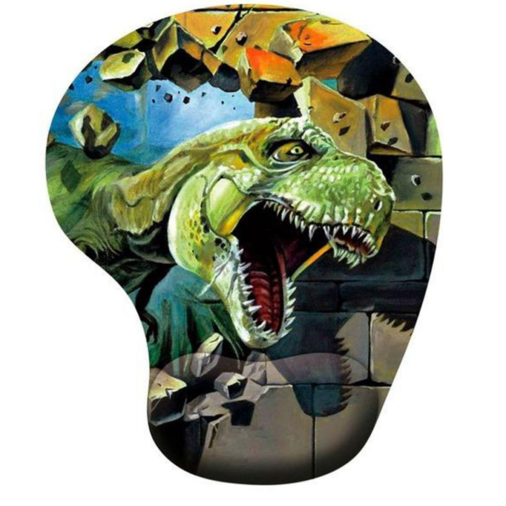 Mouse Pad G01-Gel T-REX, color VERDE, Estilo Kawaii, Ergonómico - proinfo